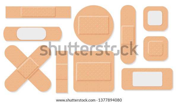 Medical Plaster Medical Plasters Isolated On Stock Vector (Royalty Free ...
