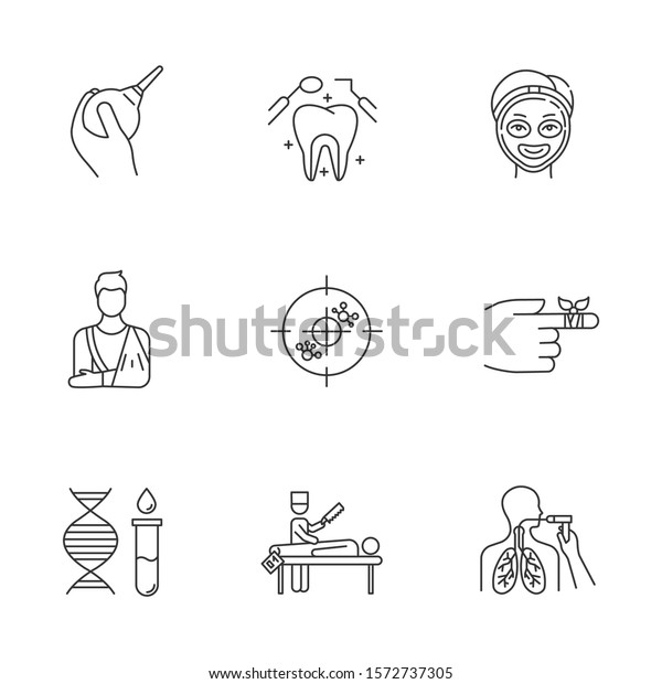 Medical Procedure Linear Icons Set Orthopedic Stock Vector (Royalty ...