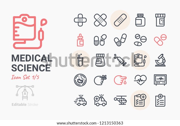 Medical Science Icon Set 1 Stock Vector (Royalty Free) 1213150363 ...