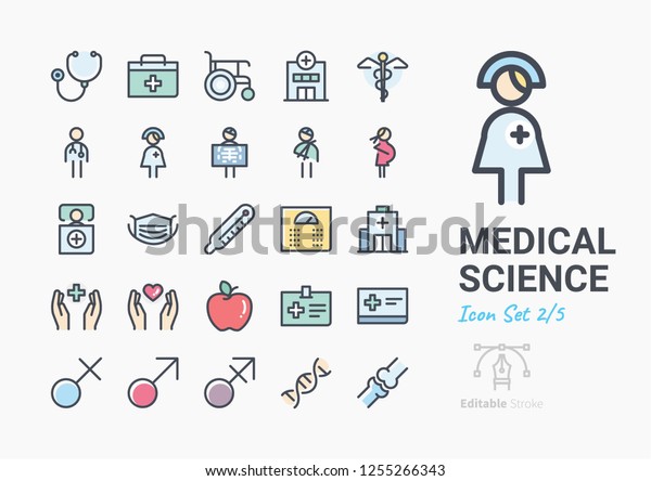 Medical Science Icon Set 2 스톡 벡터(로열티 프리) 1255266343 | Shutterstock