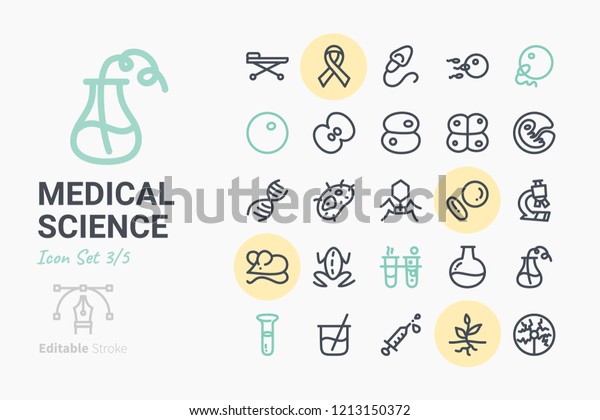 Medical Science Icon Set 3 Stock Vector (Royalty Free) 1213150372 ...