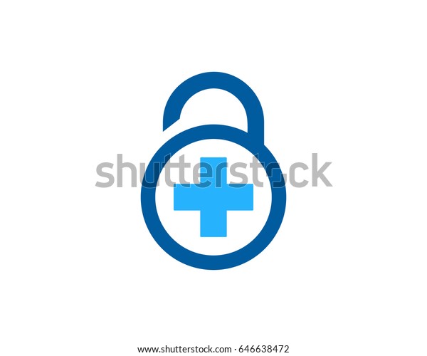 Medical Security Lock Icon Logo Design Stock Vector (Royalty Free ...
