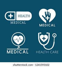 Medical Service Logos Vector Set Stock Vector (Royalty Free) 1240400239