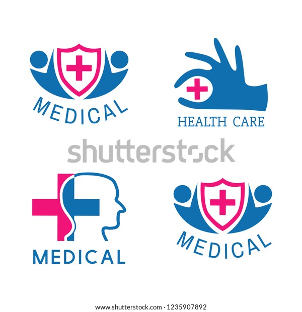 Medical Service Logos Vector Set Stock Vector (Royalty Free) 1235907892 ...
