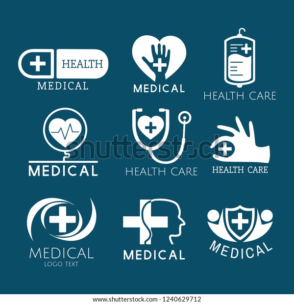 Medical Service Logos Vector Set Stock Vector (Royalty Free) 1240629712 ...