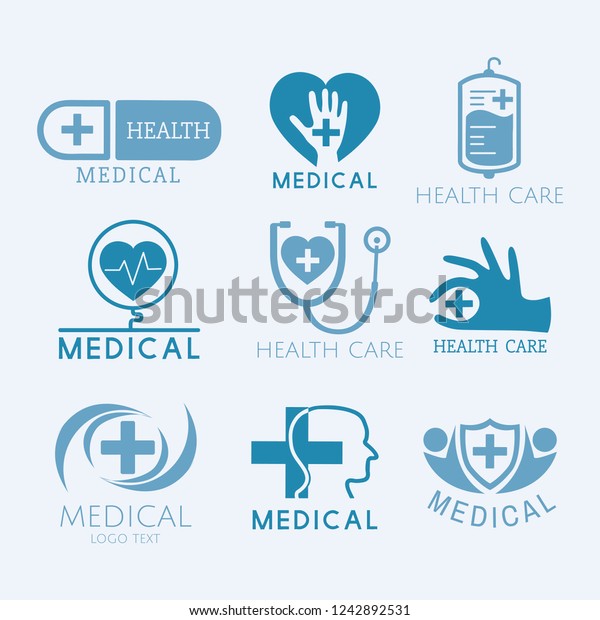 Medical Service Logos Vector Set Stock Vector (Royalty Free) 1242892531 ...