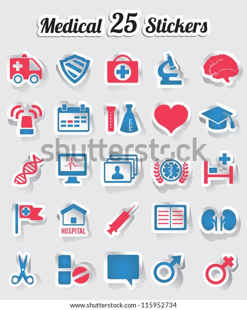 Medical Stickers Part 2 Vector Stickers Stock Vector (Royalty Free ...