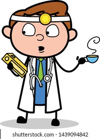 Medical Study Refreshment Professional Cartoon Doctor Stock Vector ...