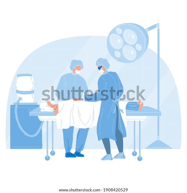 Medical Team Performing Surgical Operation Vector Stock Vector (Royalty ...