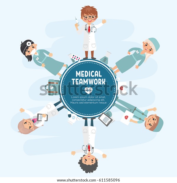 Medical Teamwork Card Template World Health Stock Vector (Royalty Free ...