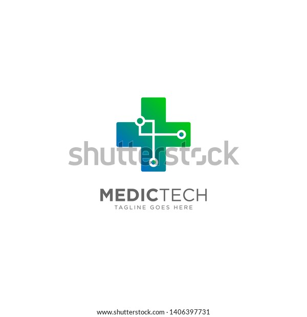 Medical Technology Logo Design Vector 스톡 벡터(로열티 프리) 1406397731