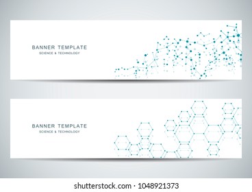 Vector Banners Headers Site Molecules Background Stock Vector (Royalty ...