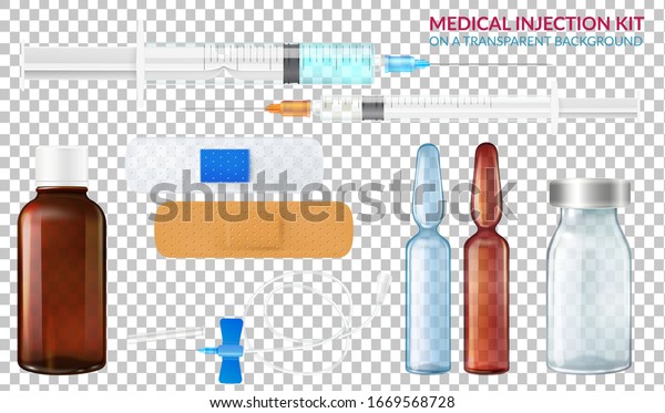 Medical Template Set Injection On Transparent Stock Vector (Royalty ...