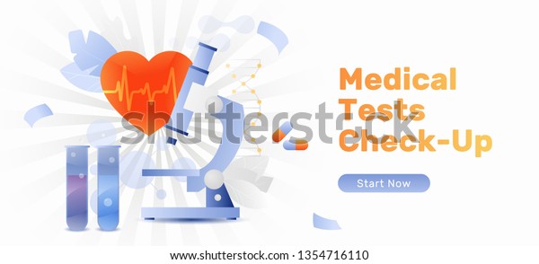 Medical Tests Checkup Vector Banner Template Stock Vector (Royalty Free ...