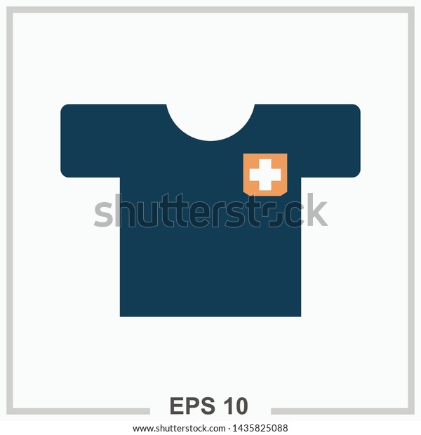 Medical Uniform Icon Colored Isolated Vector Stock Vector (Royalty Free ...
