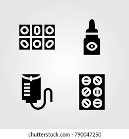 Medical Vector Icons Set Tablets Drop Stock Vector (Royalty Free ...
