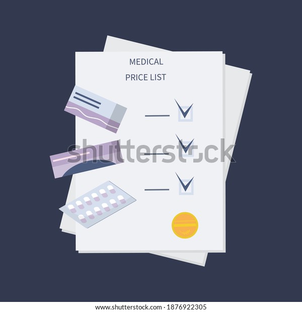 Medication Checklist Price List Invoice Background: เวกเตอร์สต็อก (ปลอด ...