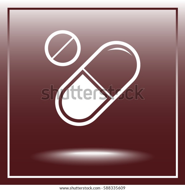 Medication Sign Icon Vector Illustration Flat Stock Vector (Royalty ...