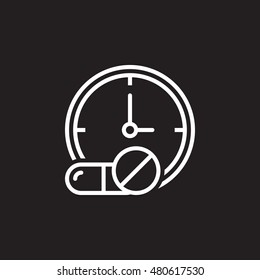 Medication Time Schedule Line Icon Outline Stock Vector (Royalty Free ...