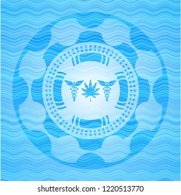 Medicinal Weed Icon Inside Light Blue Stock Vector (Royalty Free ...
