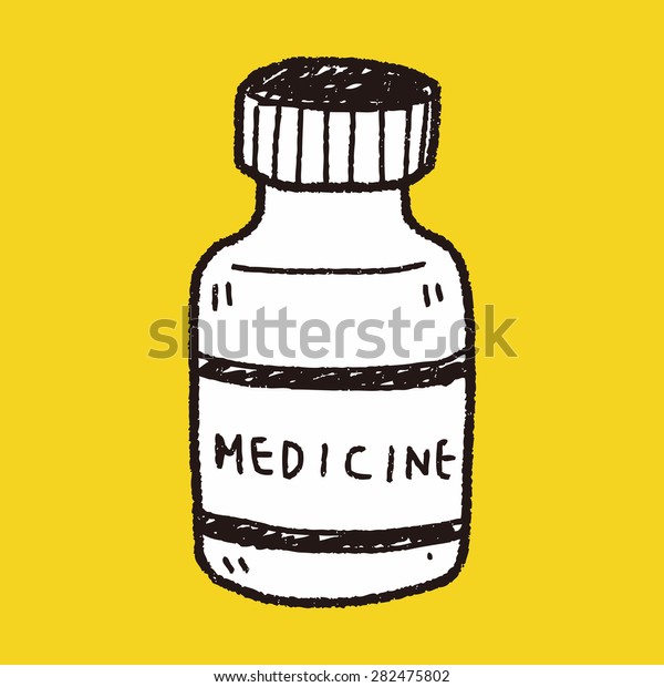 Medicine Bottle Doodle Drawing Stock Vector (Royalty Free) 282475802