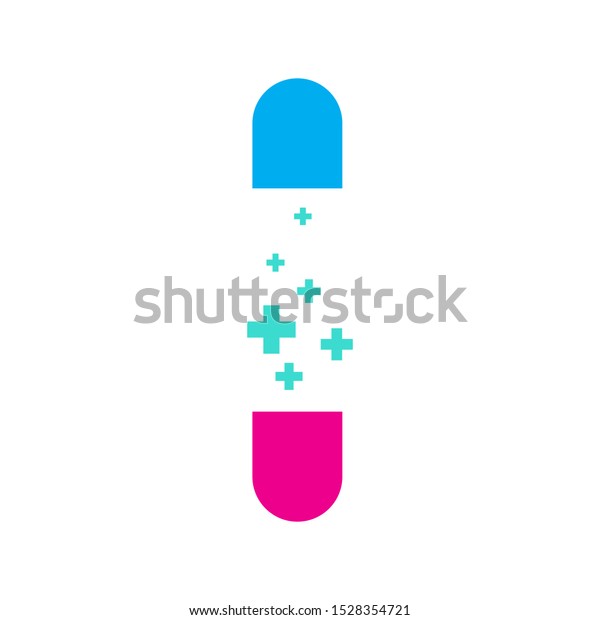 Medicine Capsule Pill Cross Flat Icon Stock Vector (Royalty Free ...