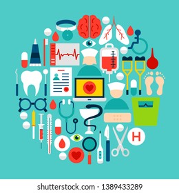 Medicine Circle Concept Vector Illustration Health Stock Vector ...