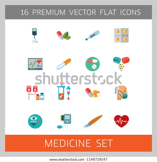 Medicine Icon Set Capsule Pill Syringe Stock Vector (Royalty Free ...