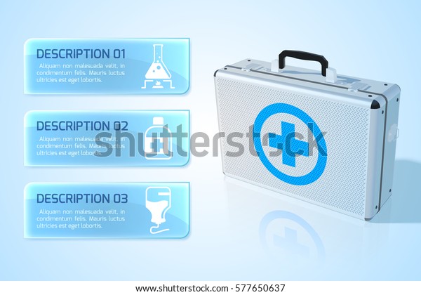 Medicine Light Infographics Gray Realistic Medical Stock Vector ...
