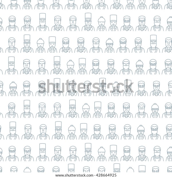 Medicine Line Art Face Men Pattern Stock Vector (Royalty Free ...