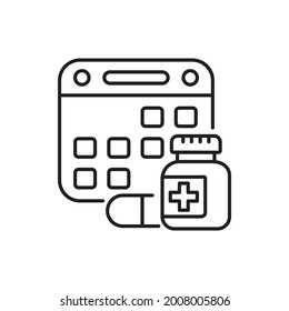 Medicine Schedule Vector Outline Icon Style Stock Vector (Royalty Free ...