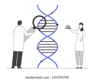 Medicine Technology Genetic Testing Scientists Working Stock Vector ...