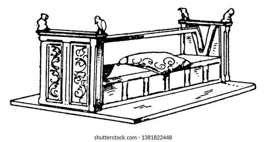 Medieval Bench Long Bench Movable Back: เวกเตอร์สต็อก (ปลอดค่าลิขสิทธิ์ ...
