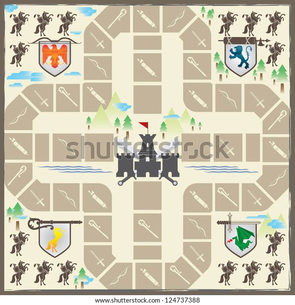 Medieval Board Game Stock Vector (Royalty Free) 124737388