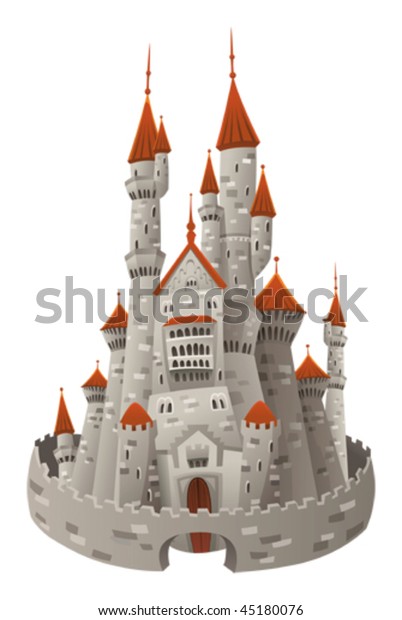 Medieval Castle Cartoon Vector Object Isolated Stock Vector (Royalty ...