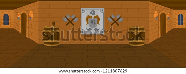Medieval Castle Hall Stock Vector (Royalty Free) 1211807629 | Shutterstock