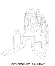 Medieval Castle Outline Stock Vector (Royalty Free) 510438079