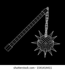 Medieval Chained Mace Ball Wireframe Low: ภาพประกอบสต็อก 1702644661 ...