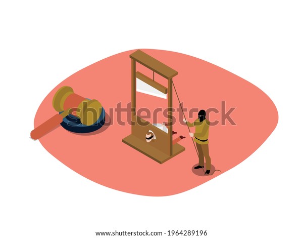 Medieval death penalty vector concept. Medieval executioner using a ...