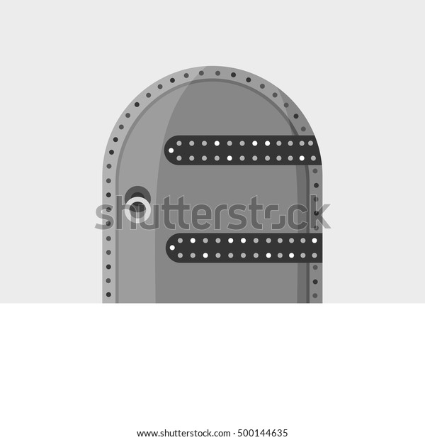 Medieval Door Stone Wall Vector Illustration Stock Vector (Royalty Free ...