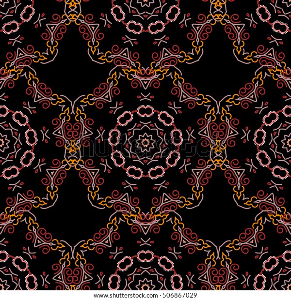 Medieval Floral Royal Pattern Decorative Symmetry: เวกเตอร์สต็อก (ปลอด ...
