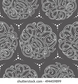 Medieval Grey Floral Seamless Background Stock Vector (Royalty Free ...