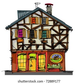 Medieval House: vector de stock (libre de regalías) 72889177 | Shutterstock