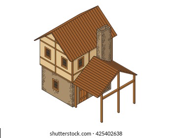 Medieval House 3: vector de stock (libre de regalías) 425402638 ...