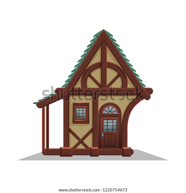 Medieval House Facade Old Town Isolated Stock Vector (Royalty Free ...