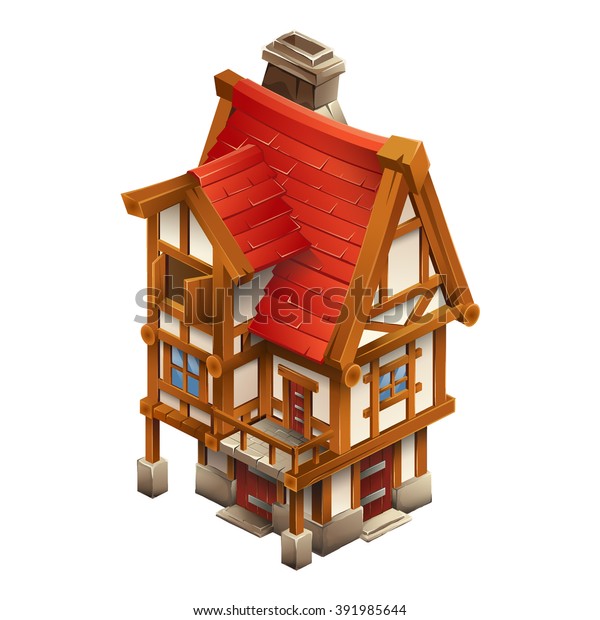 Medieval House Vector Illustration Stock Vector (Royalty Free ...