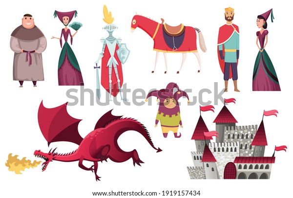 Medieval Kingdom Characters Middle Ages Historic Stock Vector (Royalty ...