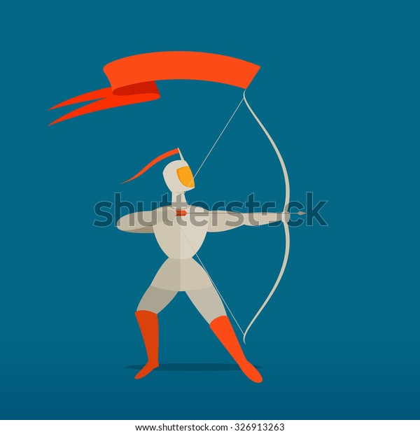 Medieval Knight Bow Arrow Flag Banner Stock Vector (Royalty Free ...