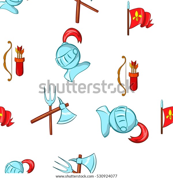 Medieval Knight Pattern Cartoon Illustration Medieval Stock Vector ...