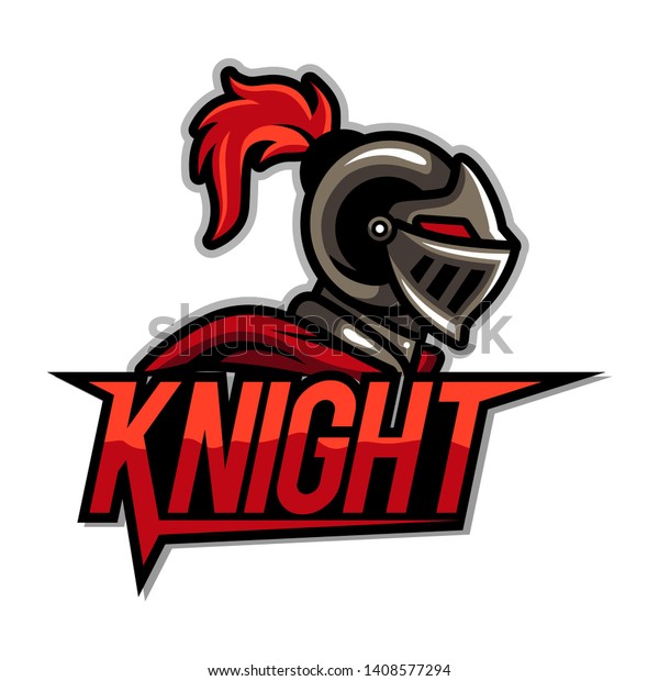 Medieval Knight Warrior Helmet Mascot Template Stock Vector (Royalty ...